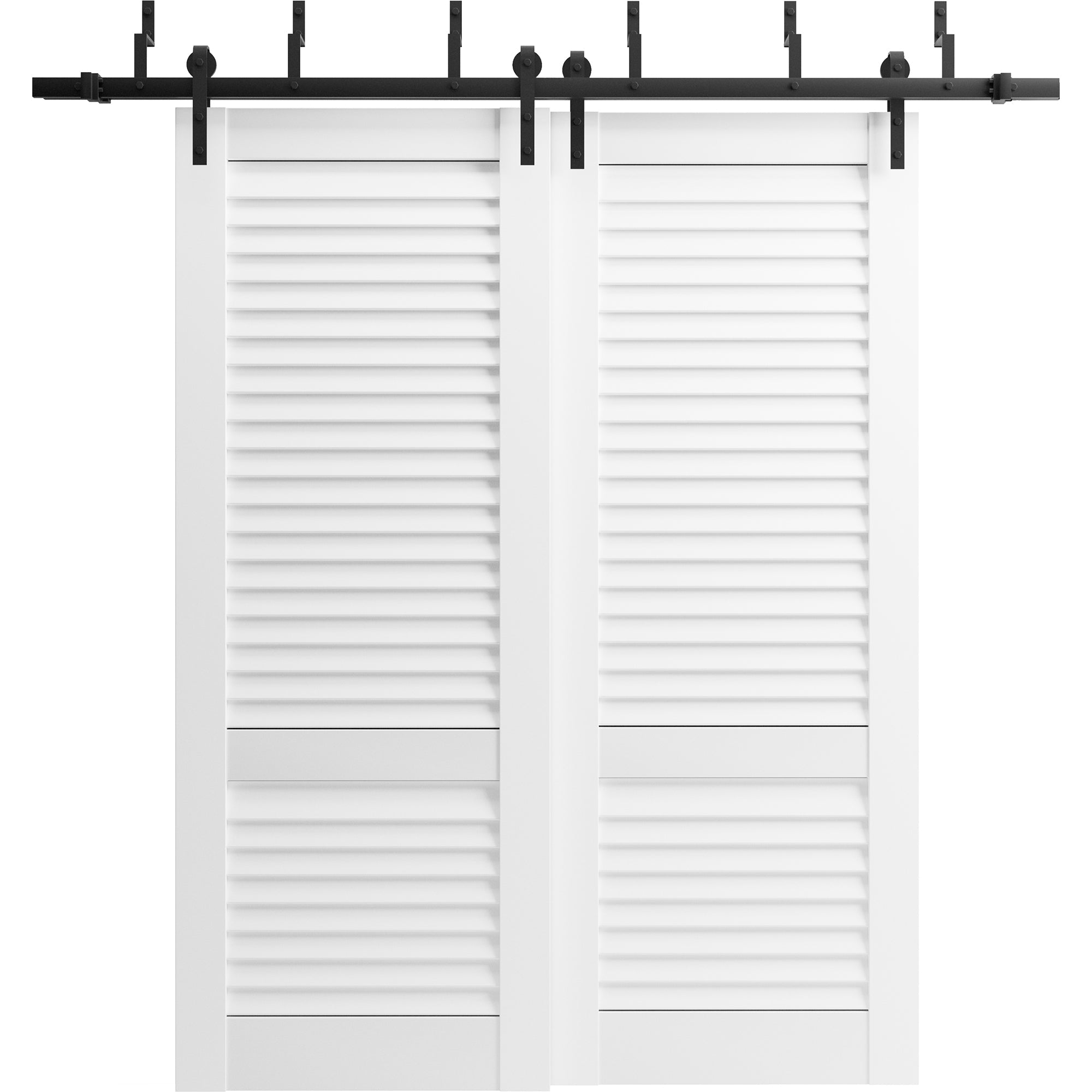 Interior Barn Bypass Door | Louver 3388 | Hinges Handle – Homenetics